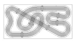 4' x 8' "ELEVATED RACEWAY" 4 LANE TRACK KIT WITH THE RAILS INSTALLED ...