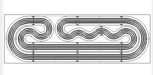 4' x 12' "KENMOORE LAYOUT" 4 LANE TRACK KIT WITH RAIL INSTALLED FOR ...