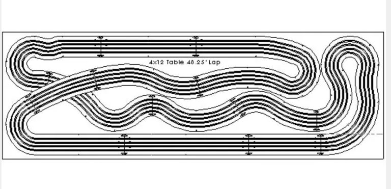 4' x 12' "KLICK SPEEDWAY" 4 LANE TRACK KIT WITH RAIL INSTALLED FOR FREE ...
