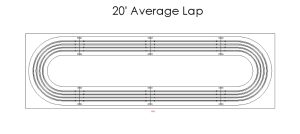 3' x 10' "OVAL" 4 LANE TRACK KIT WITH RAILS INSTALLED FOR FREE (TYPE 1 ...