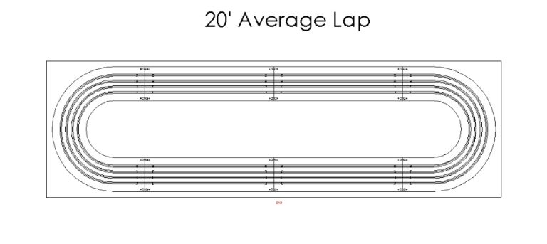 3' x 10' "OVAL" 4 LANE TRACK KIT WITH RAILS INSTALLED FOR FREE (SINTRA ...
